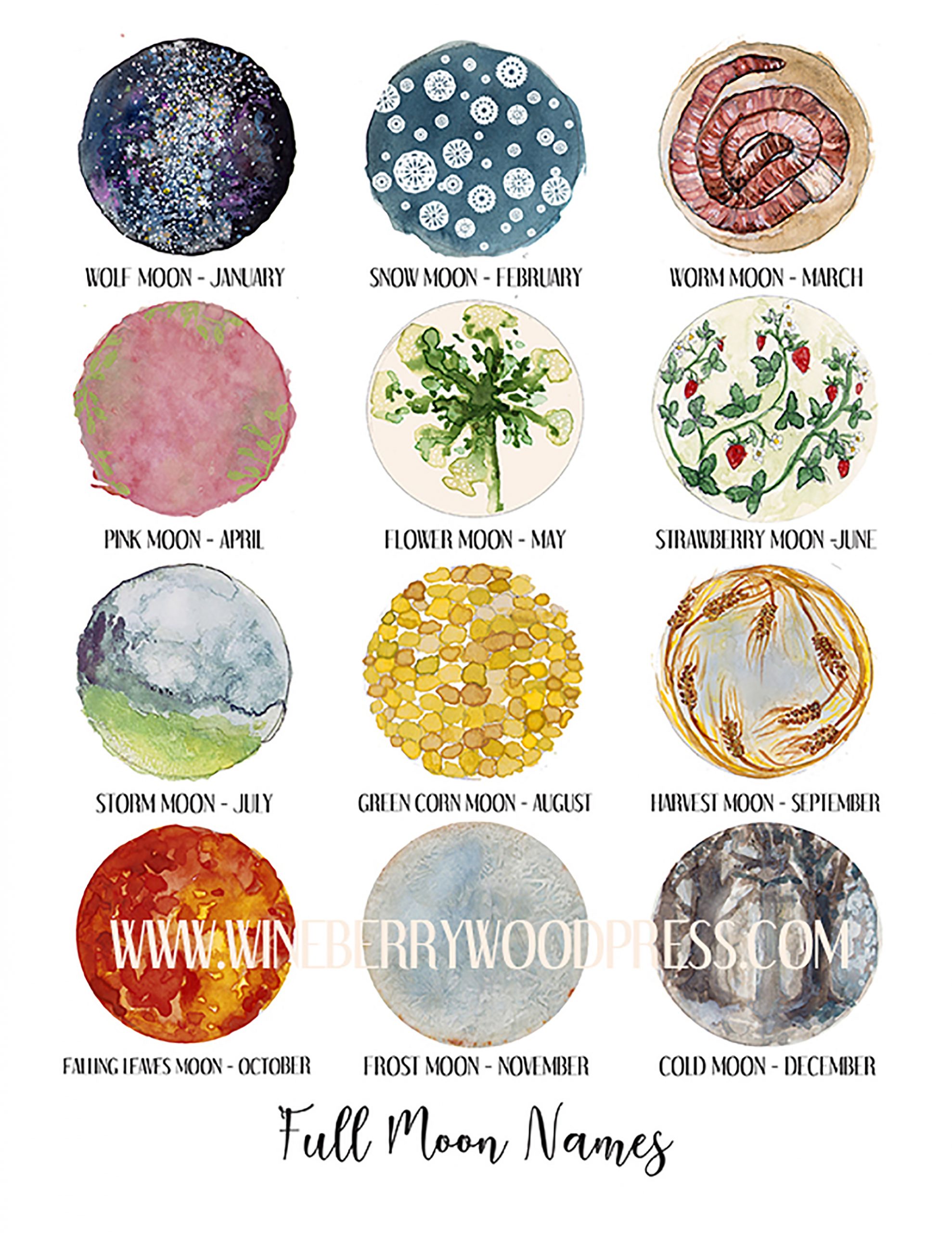 Full Moon Print digital Wineberry Woods Full Moon Print digital Wineberry Woods